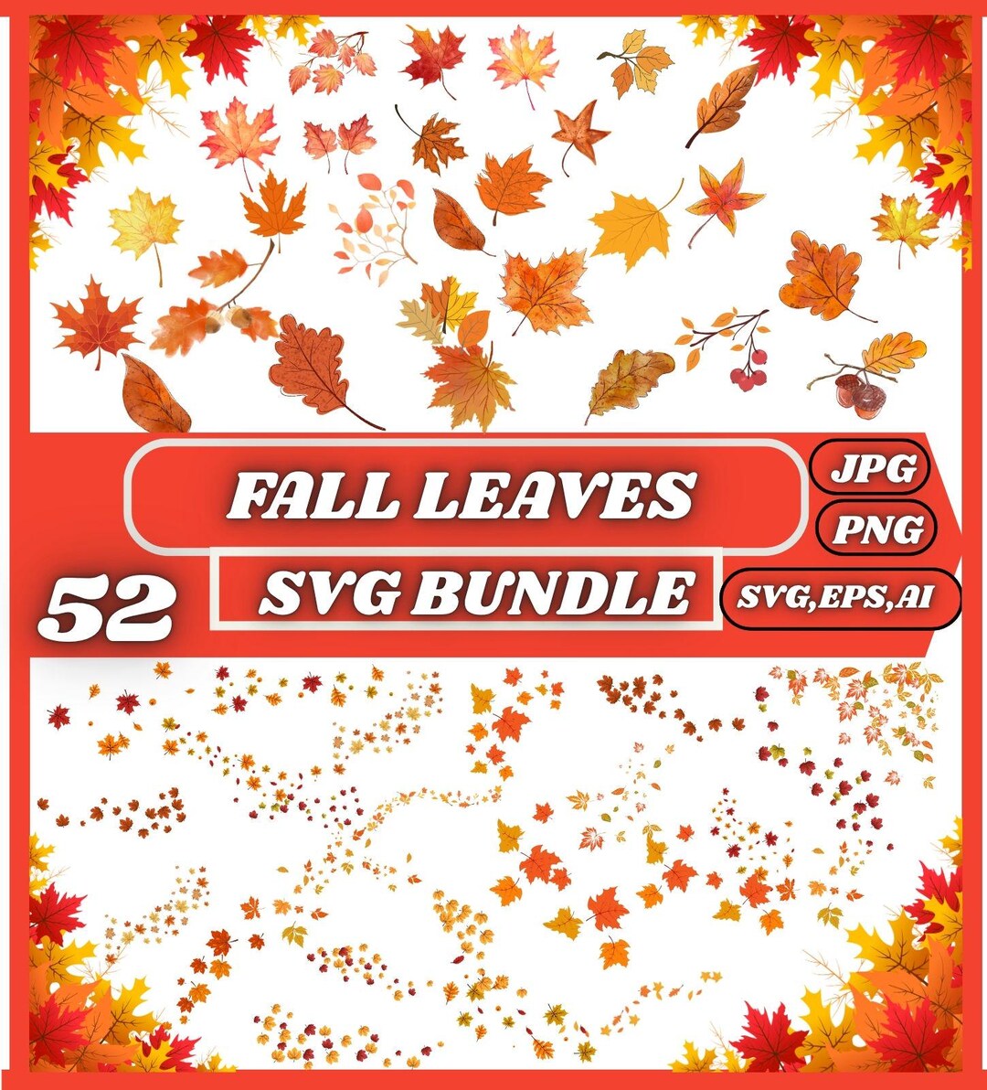 Autumn Leaf SVG Bundle, Fall Leaves Clipart (digital Files) - Etsy