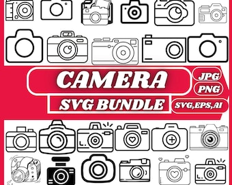 Camera SVG & PNG Bundle | Photography Clipart | Camera Cut Files for ...