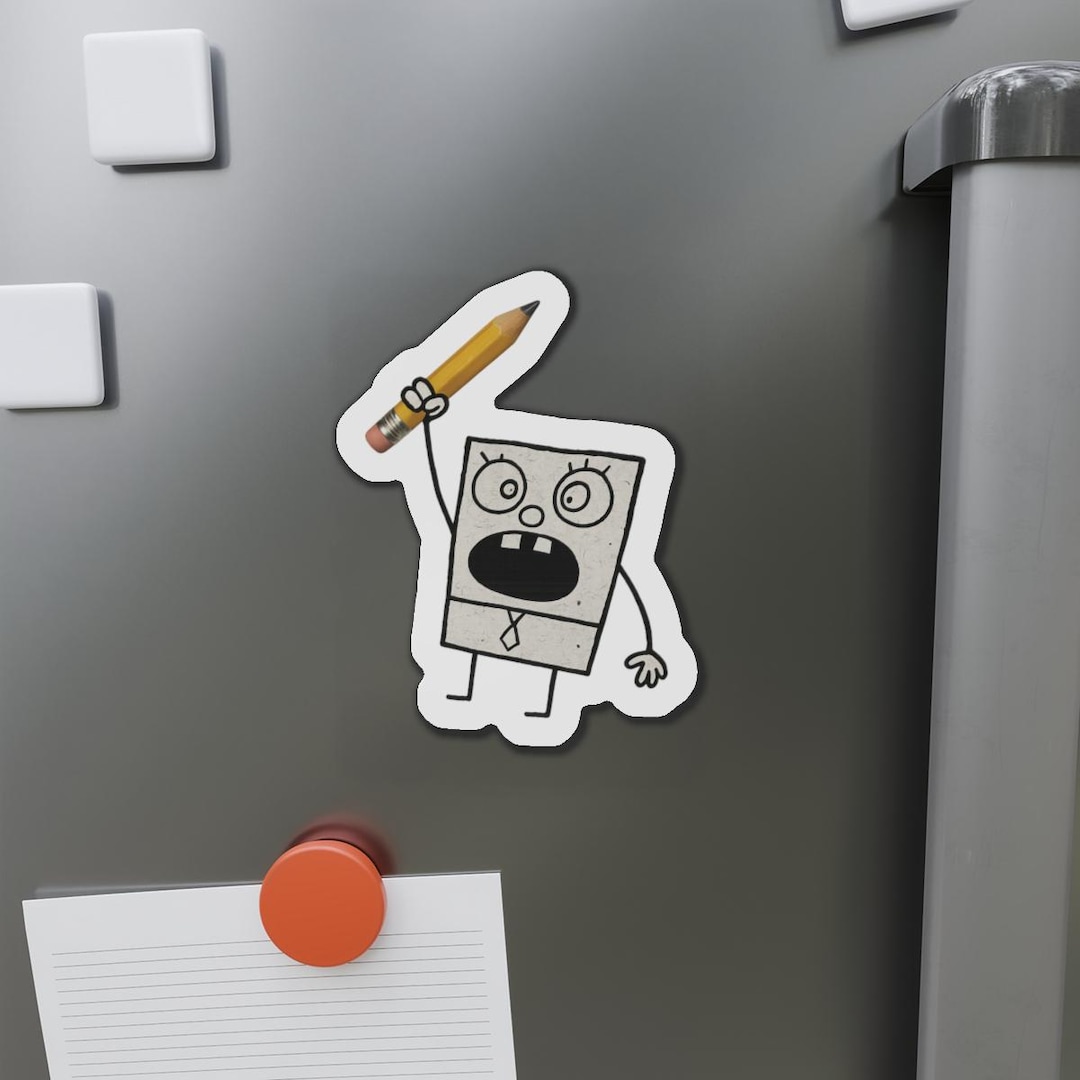 Doodlebob With Magic Pencil Die-cut Magnet | Spongebob Cartoon ...