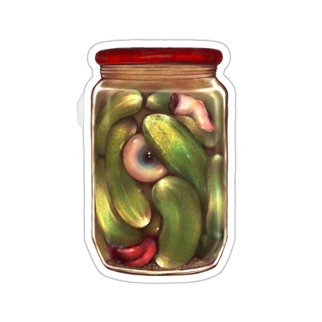 Horror Pickled Jar Stickers, Creepy Scrapbooking Stickers, Halloween ...