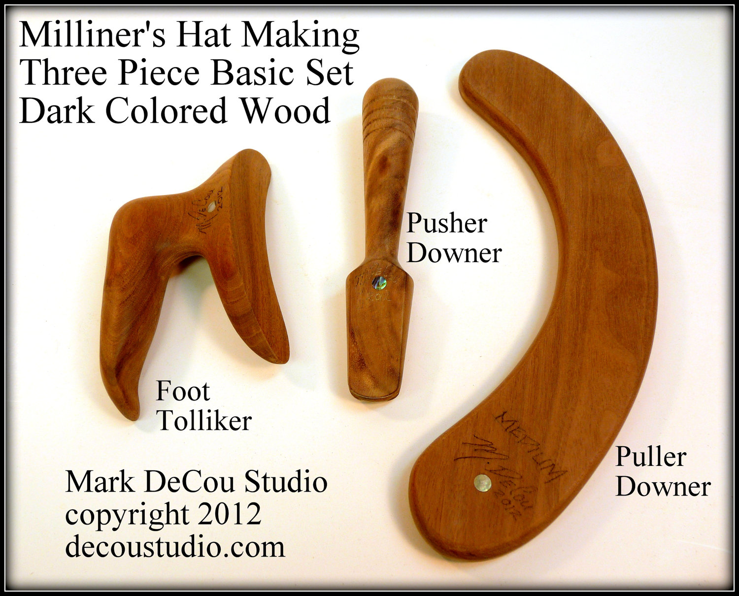 Built-to-order, Hat Making Three (3) Piece Hand Tool Kit, Dark Colored ...