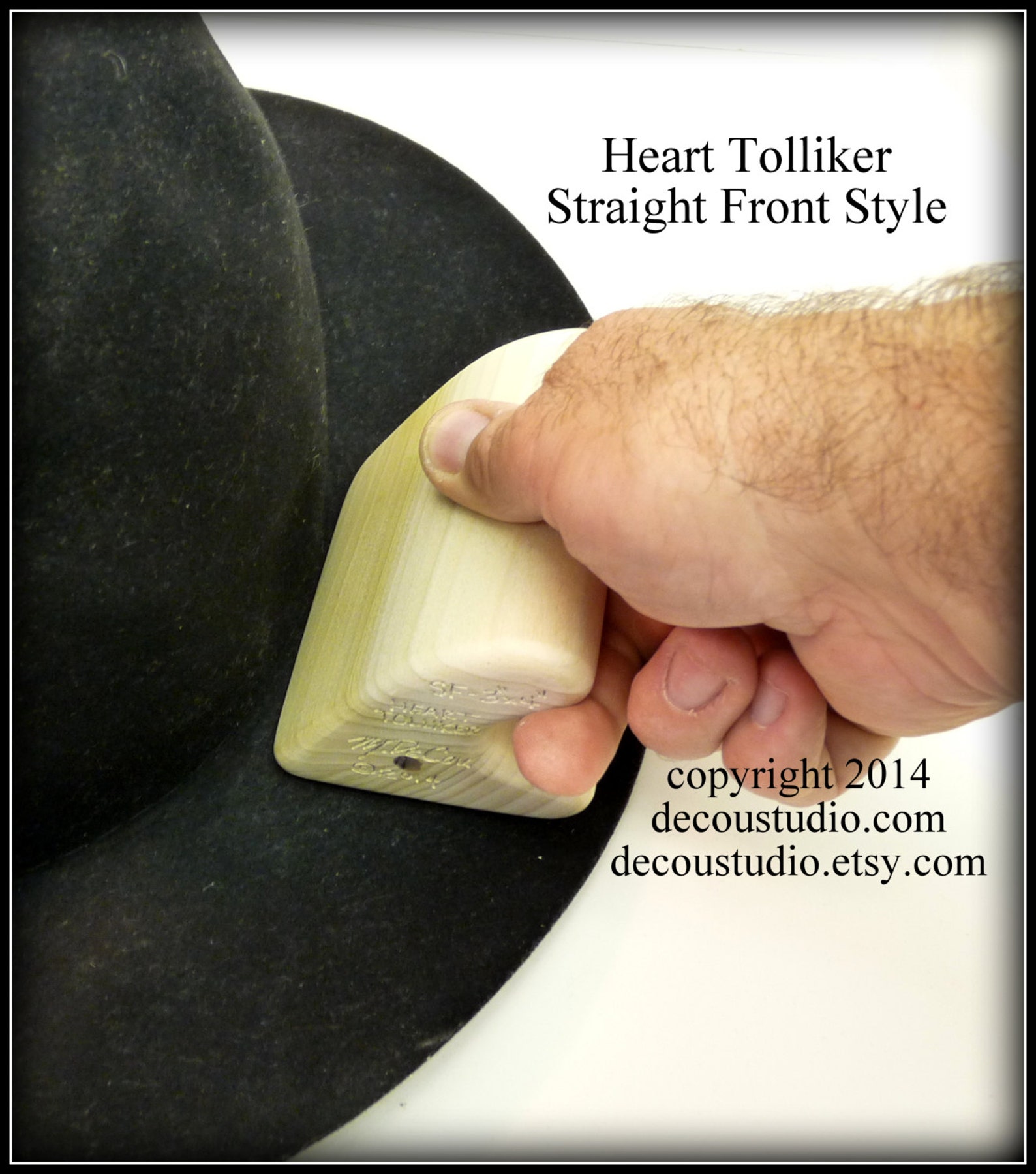 Built-to-order, Hat Making Tool HEART (2.5" X 3.5") Straight Front ...