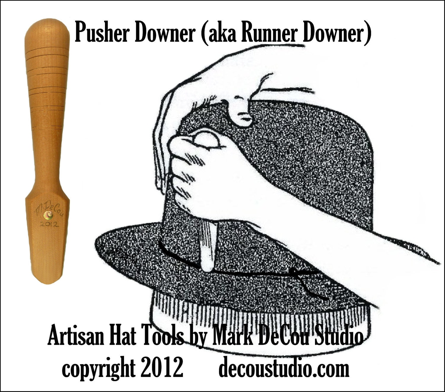 Built-to-order, Hat Making Three (3) Piece Hand Tool Kit, Pusher ...