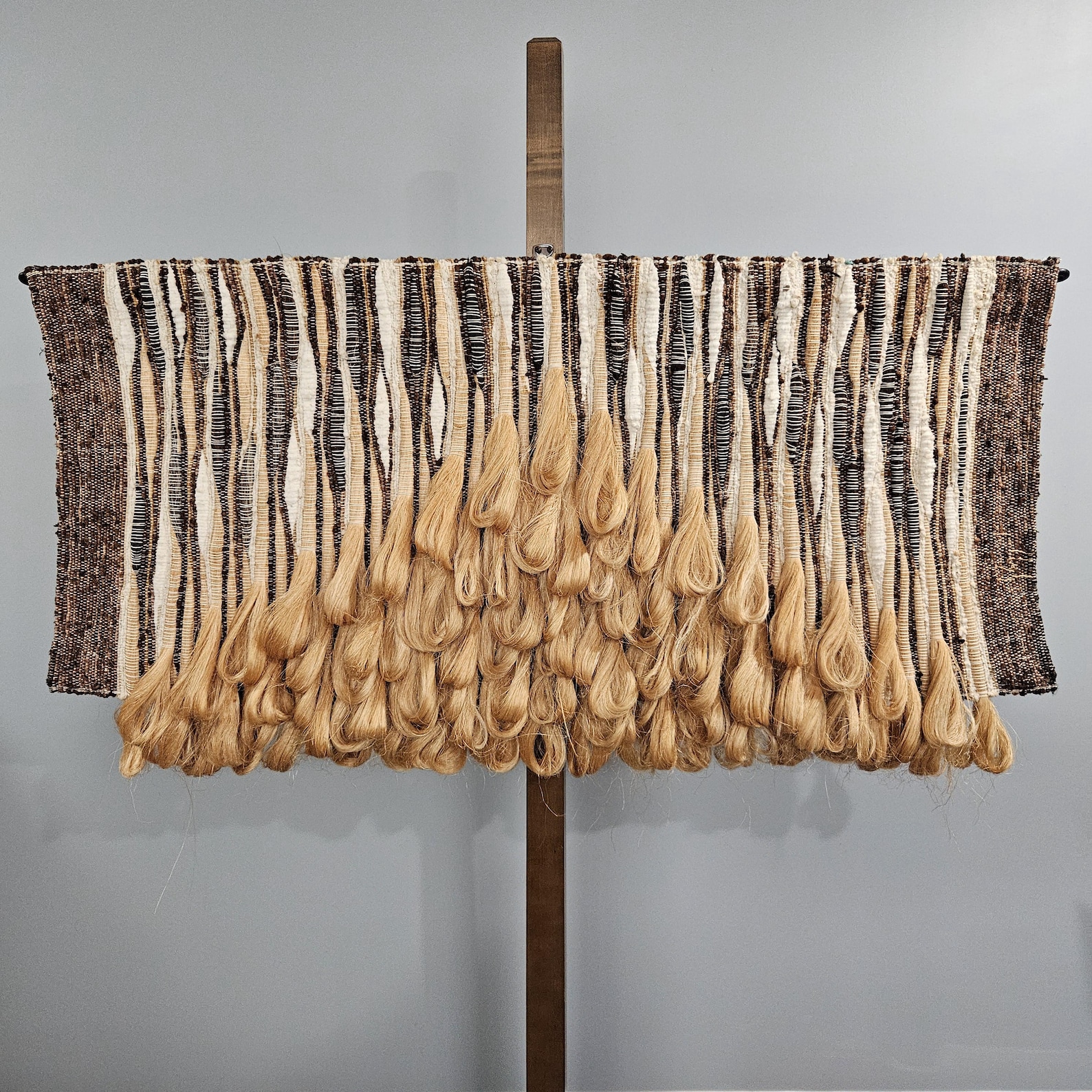 Jute Macrame Wall Tapestry: Vintage Abstract Natural Fiber Art by ...