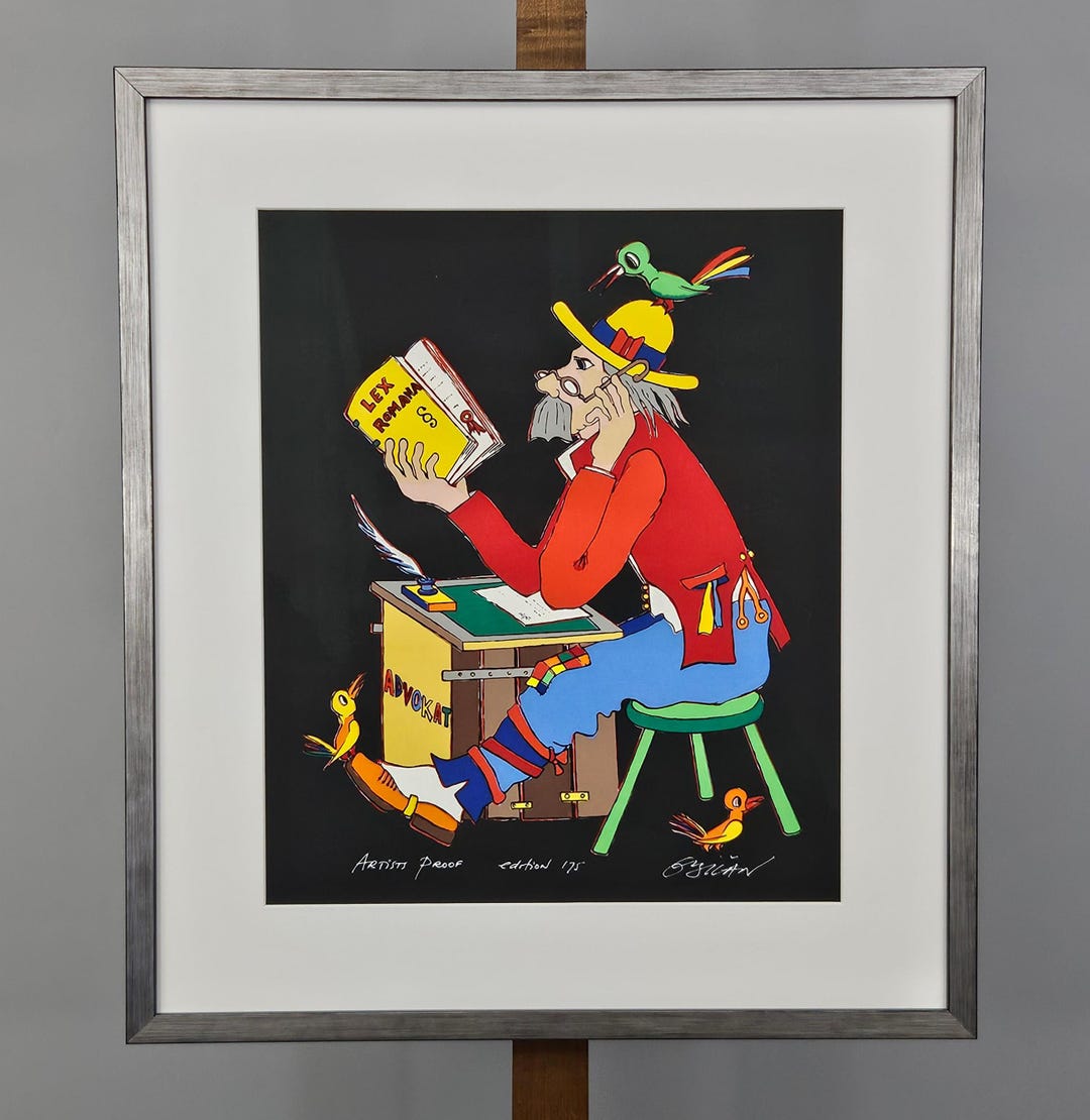 Jovan Obican, Advokat, Artist Proof Original Lithograph, Artist Signed ...