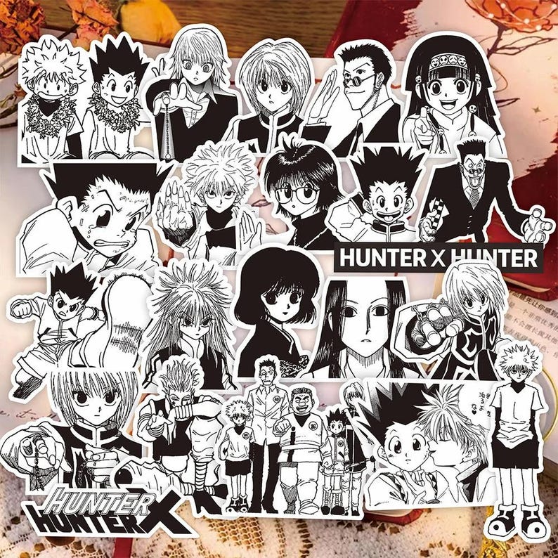 10/30/50pcs Anime Cartoon HUNTER×HUNTER Sticker Black White Decal ...