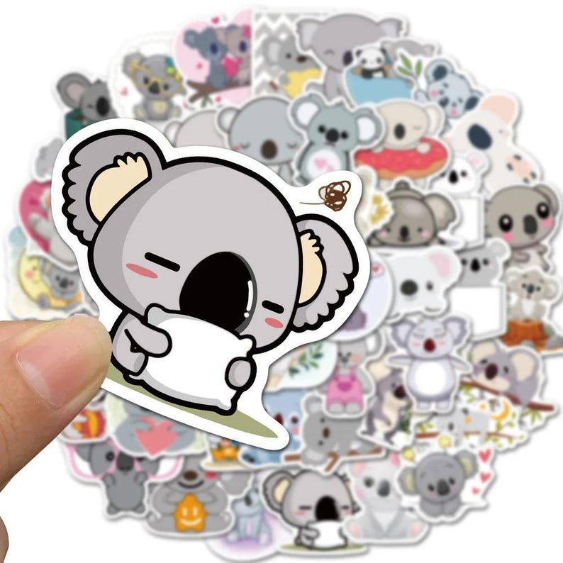 50 Pcs/set Kawaii Koala Bear PVC Waterproof Stickers Scrapbooking Diy ...