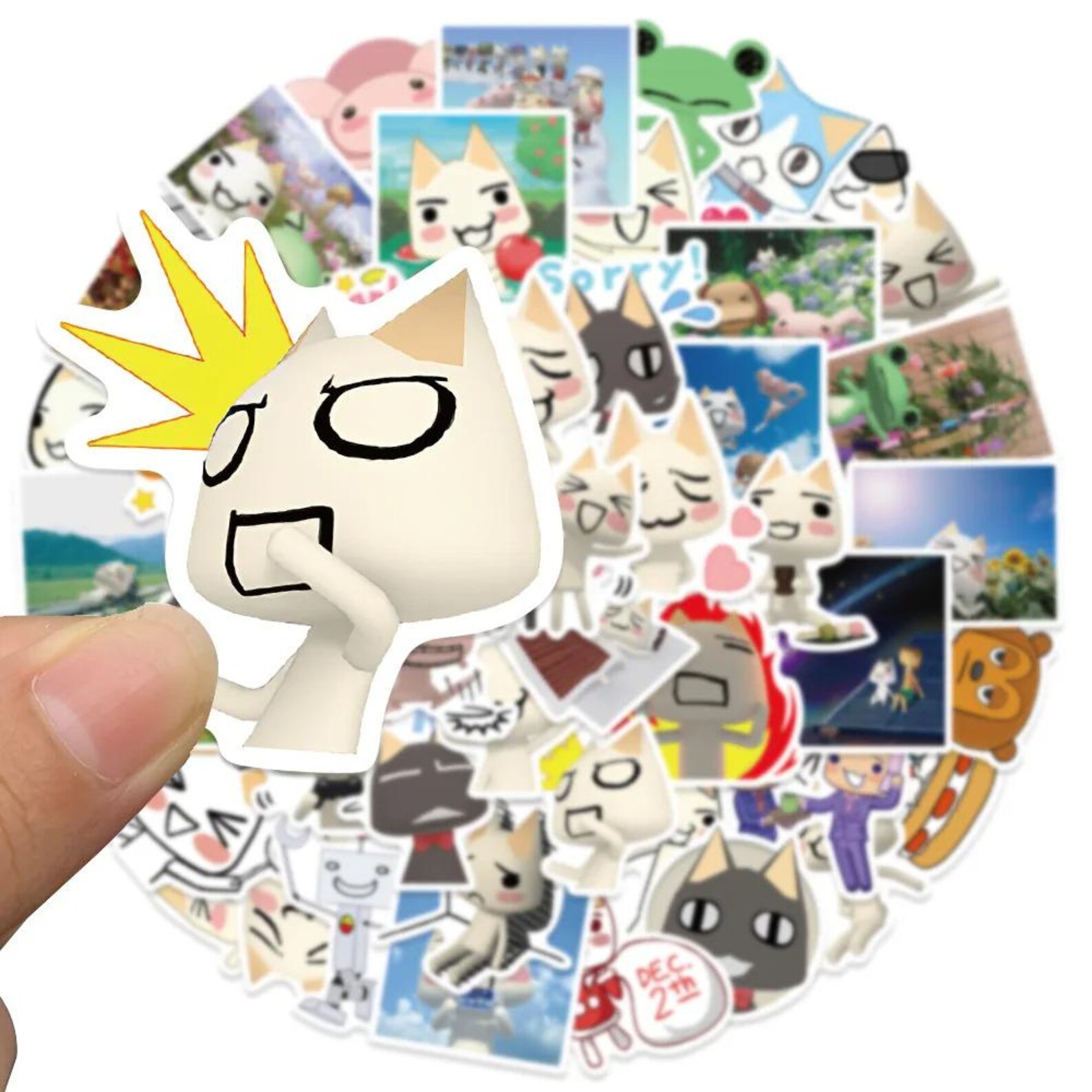 50pcs Kawaii Toro Inoue Cat Stickers Waterproof DIY Cute Cartoon Vinyl ...
