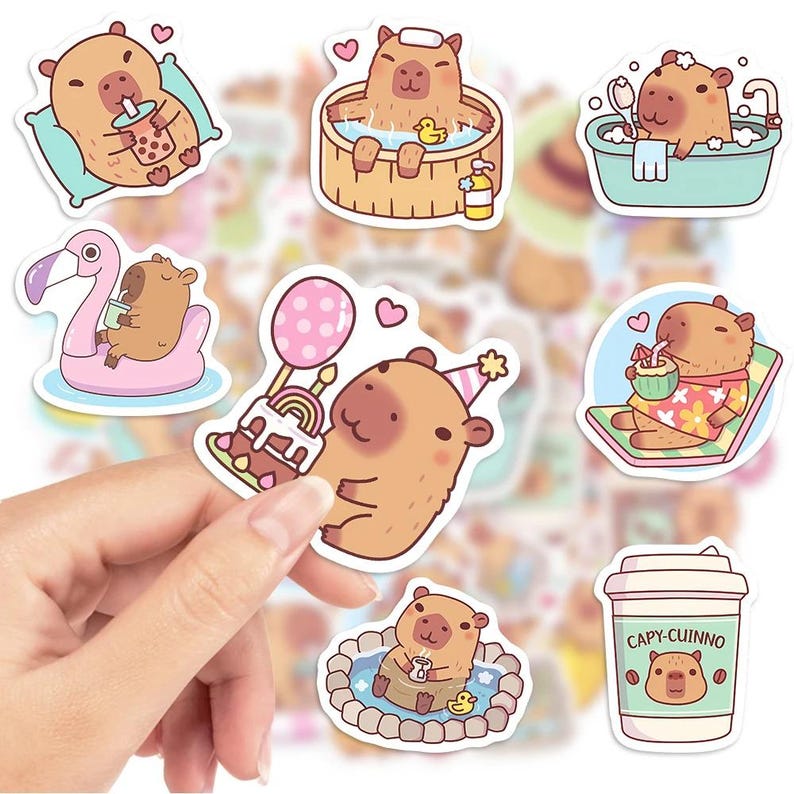 10/25/50 PCS Guinea Pig Stickers Kawaii Cartoon Funny Kids Anime Cute ...