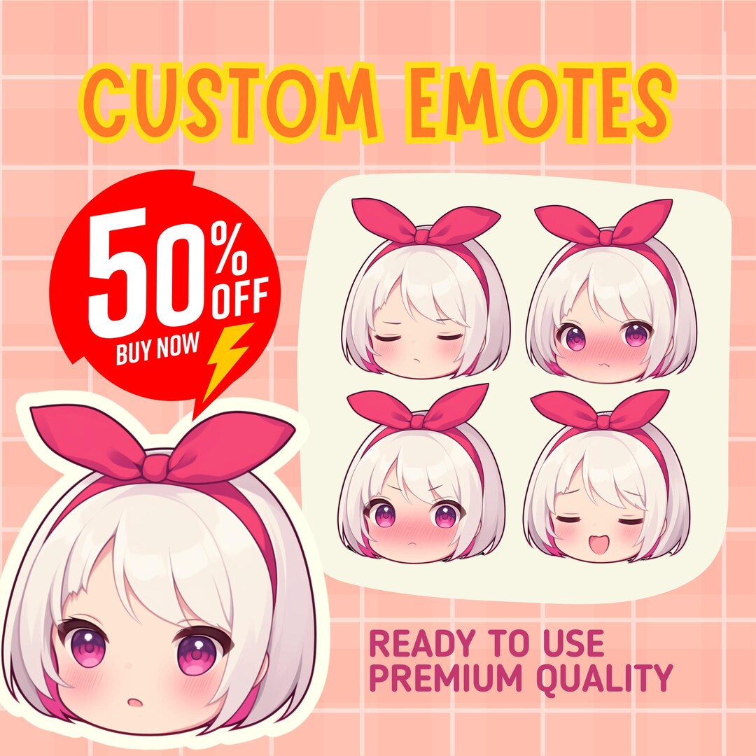 Custom Emotes, Twitch Emotes, Sticker Emotes, Emotes for Streamer, Cute ...