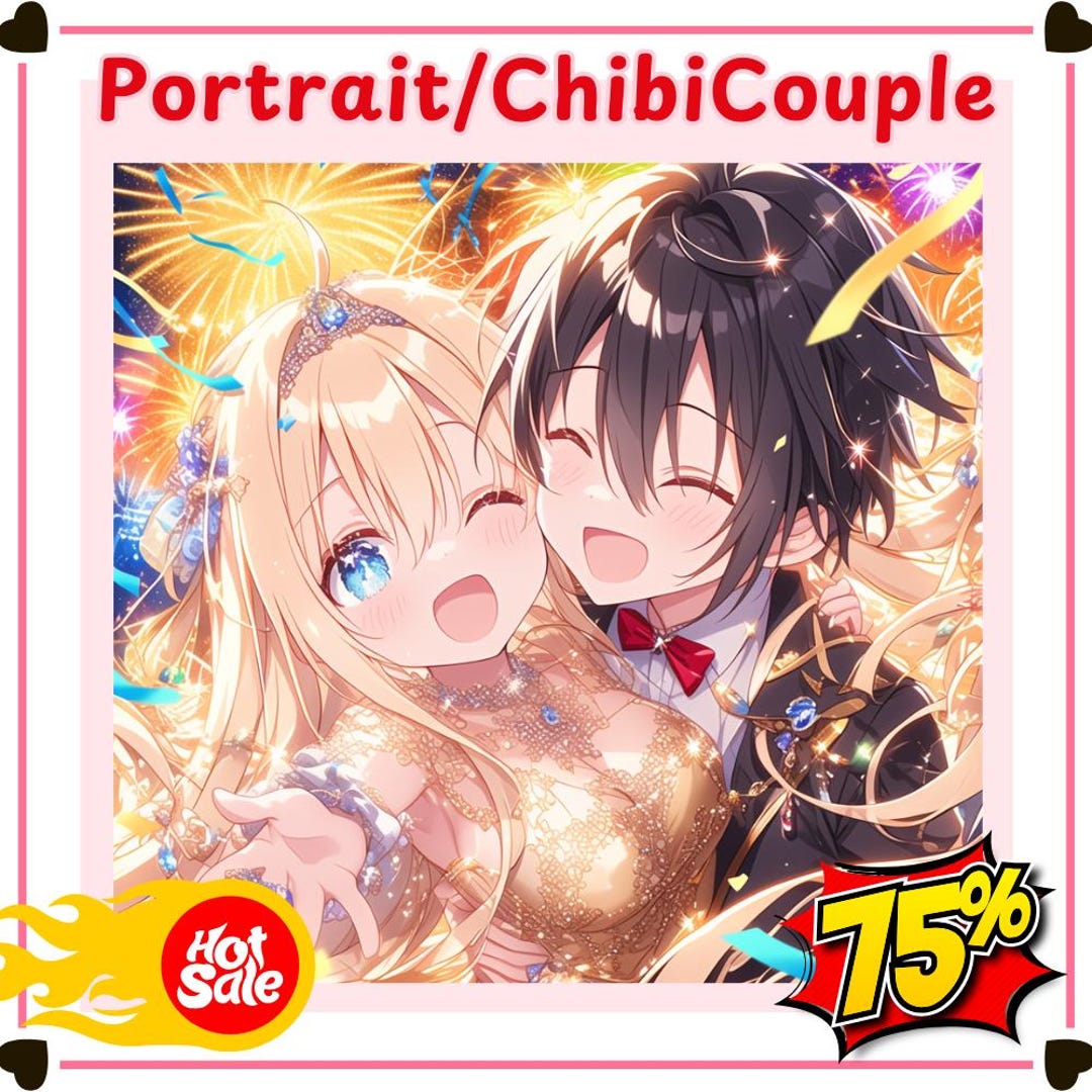 Custom Portarit/chibi Couple for Special Gift, Gifts for Her/him ...