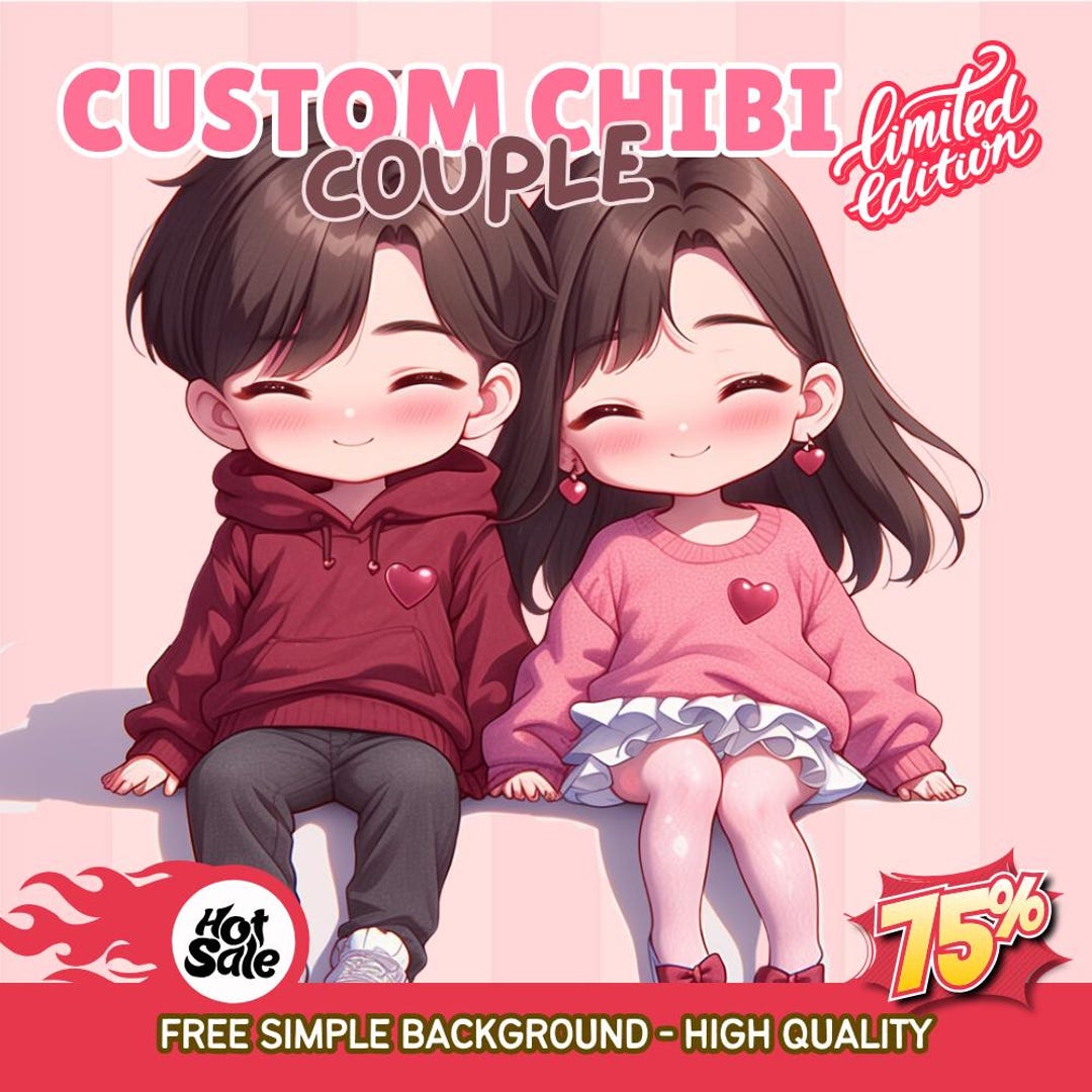 Chibi Couple Commission, Custom Chibi Couple, Chibi Wedding, Cute YCH ...