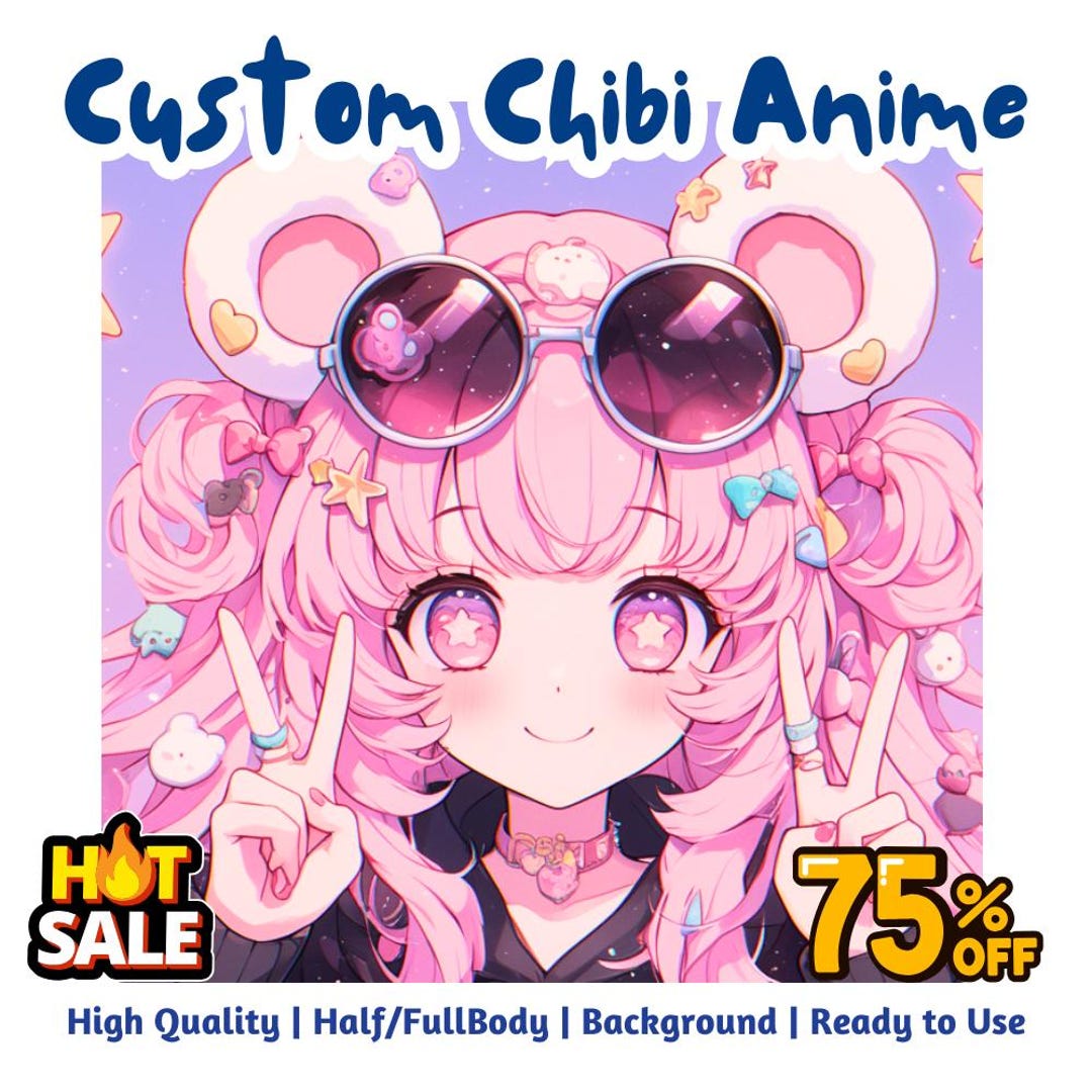 Anime Illustrationl, Portrait, Custom Anime Art, Cute Cartoon Anime ...