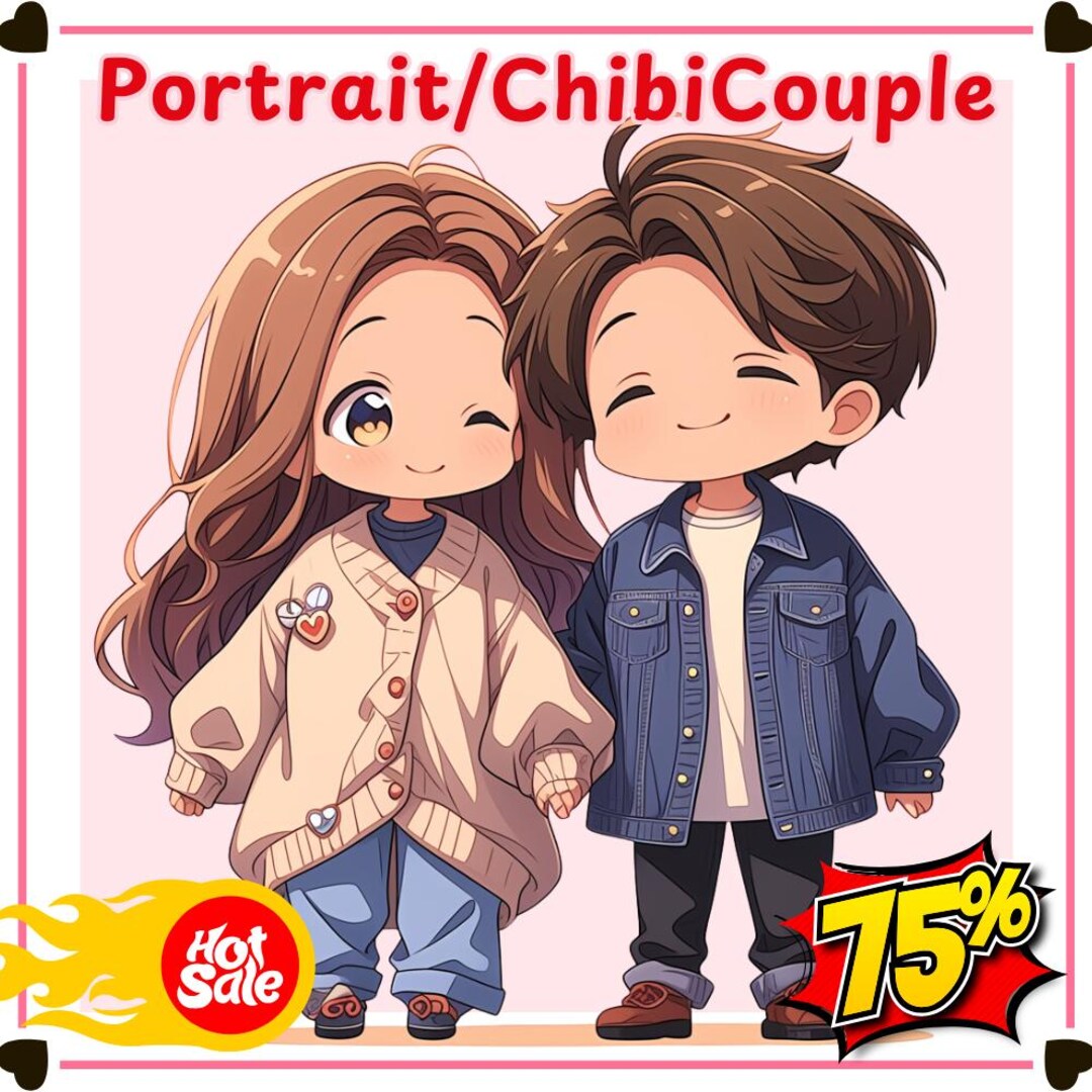 Custom Chibi Anime Portrait, Chibi Couple, Custom Chibi Cute Character ...