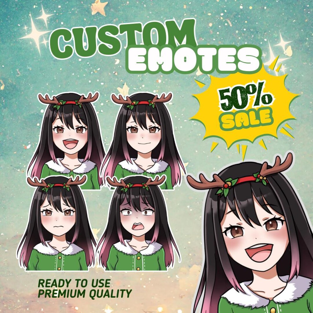 Chibi Custom Emote Sticker Emotes Digital Art Cute Emotes Emotes for ...
