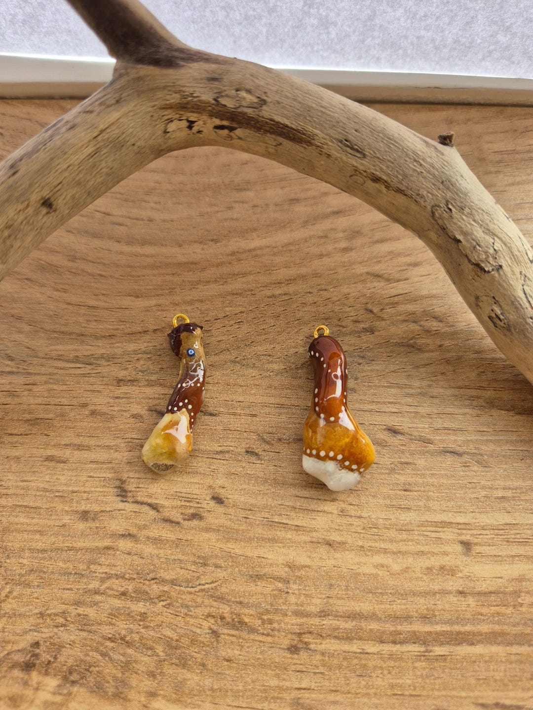 Reishi Real Mushroom, Pendant, Necklace, Natural Jewelry, Medicinal ...
