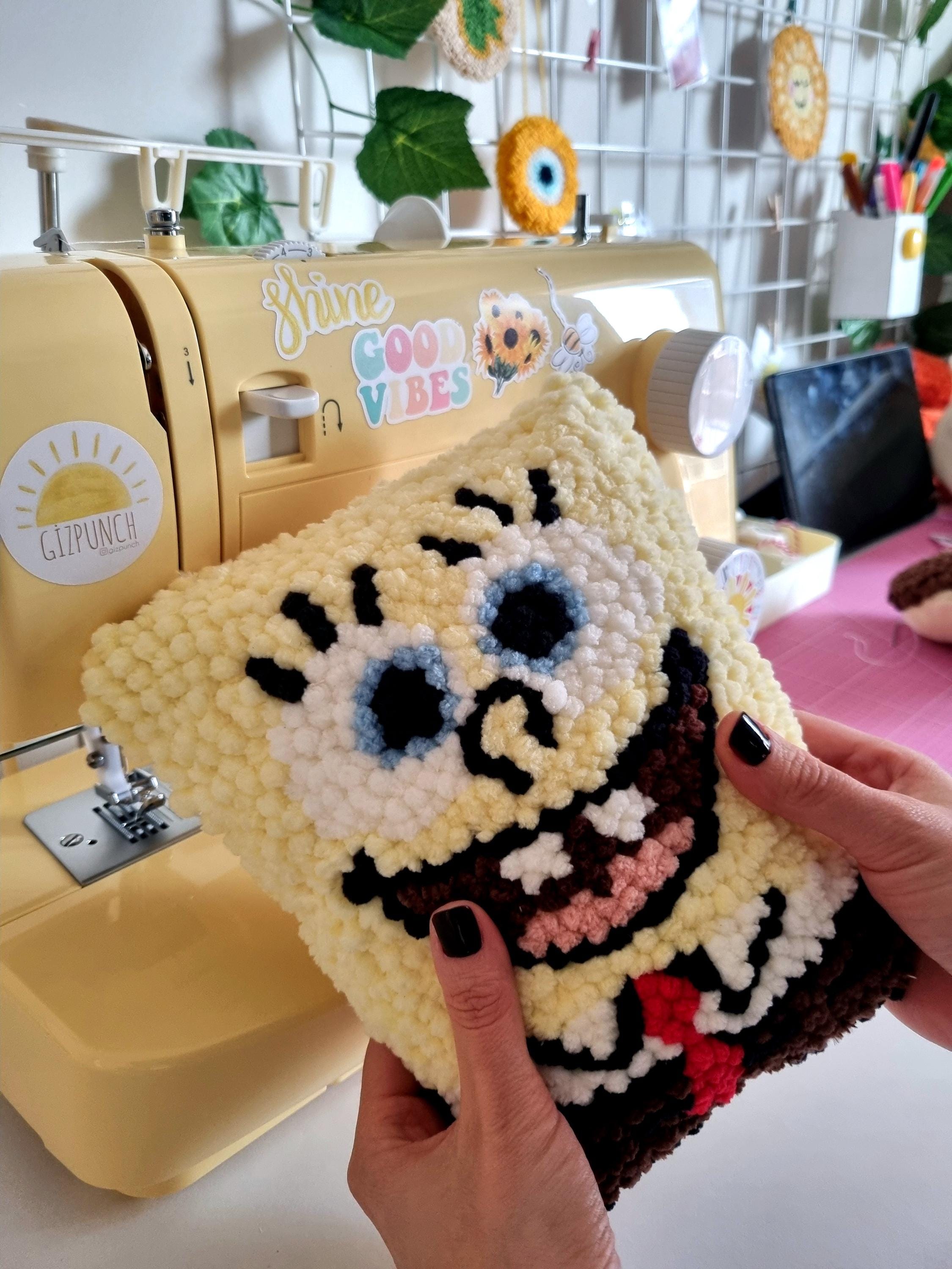 Handmade Punch Needle Spongebob Pillow - for Kids' Room Decor - Etsy