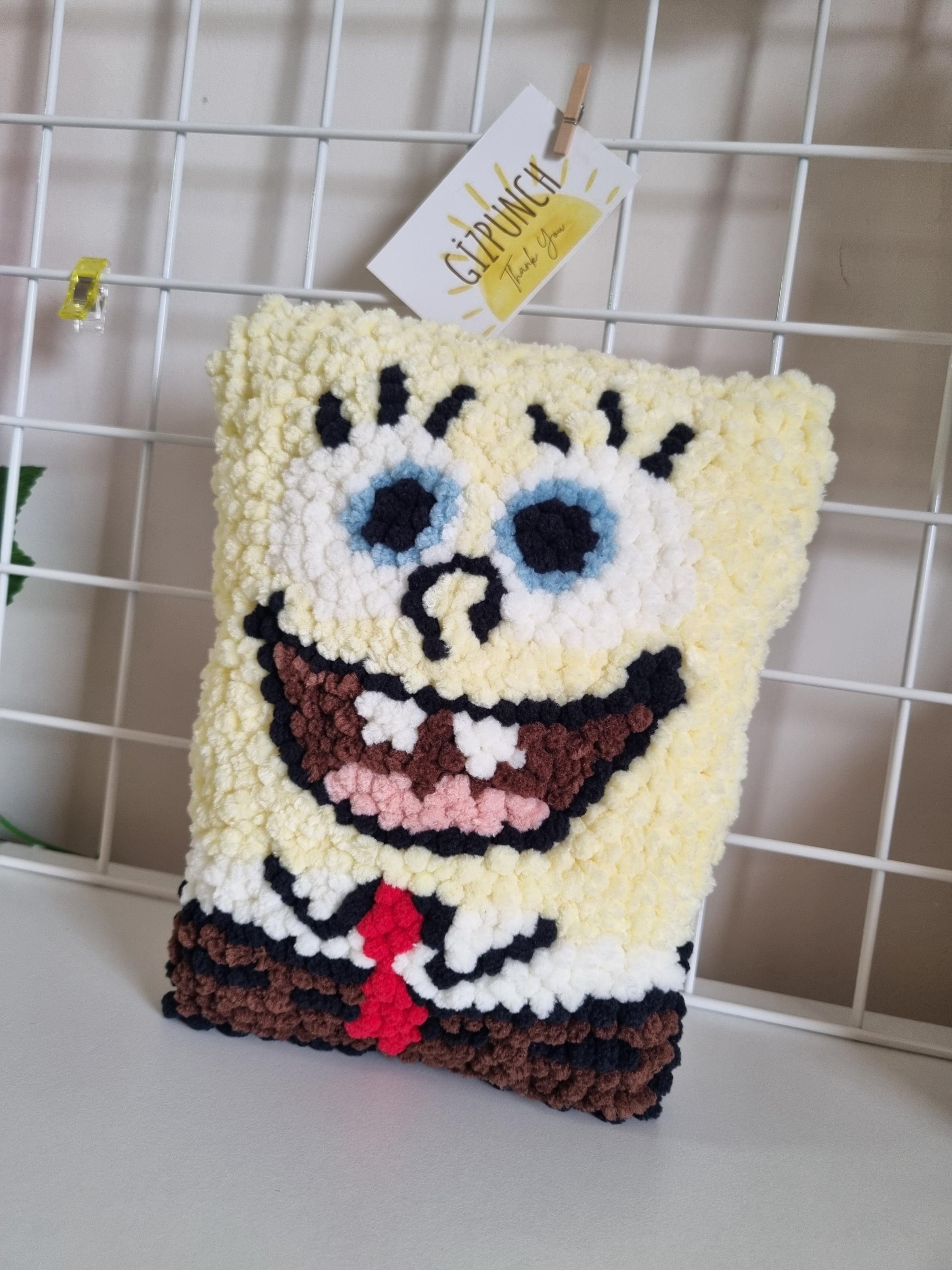 Handmade Punch Needle Spongebob Pillow - for Kids' Room Decor - Etsy