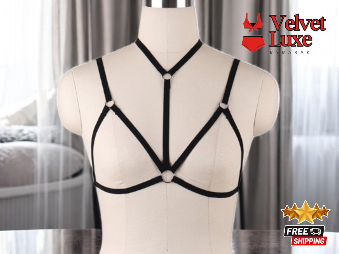 Adjustable Choker Lingerie Harness Elegant Cupless Cage Bra Fashionable Crop Top Underwear ...