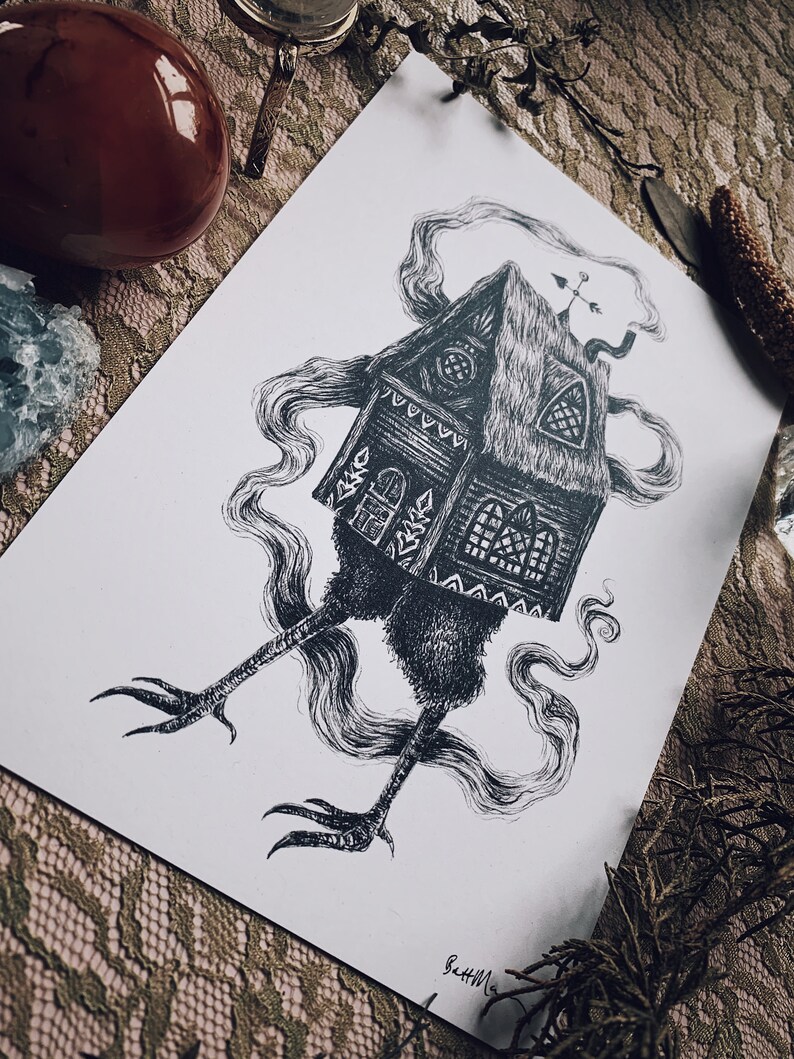 Baba Yagas House 5x7 print | Etsy