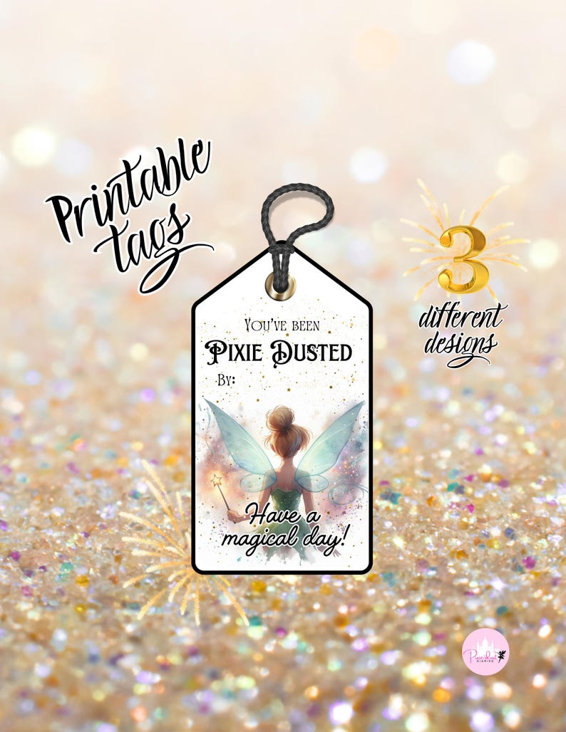 Pixie Dust Printable Gift Tag, Digital Download, Printable Gift Tag, Pixie Dust Tag, Pixie Dust ...