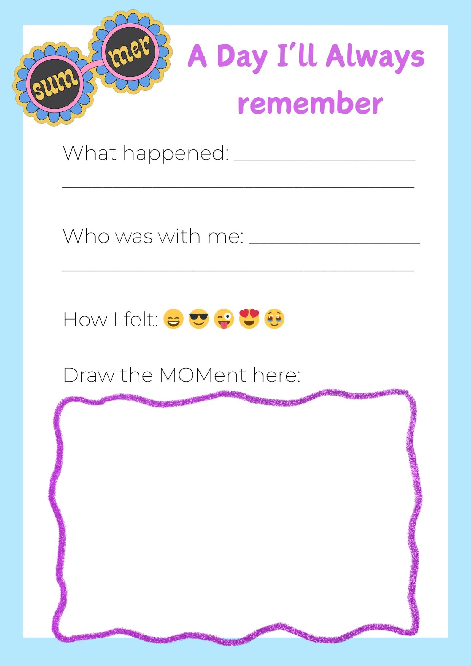 Printable Summer Story Book for Kids: Creative Journal Template - Etsy