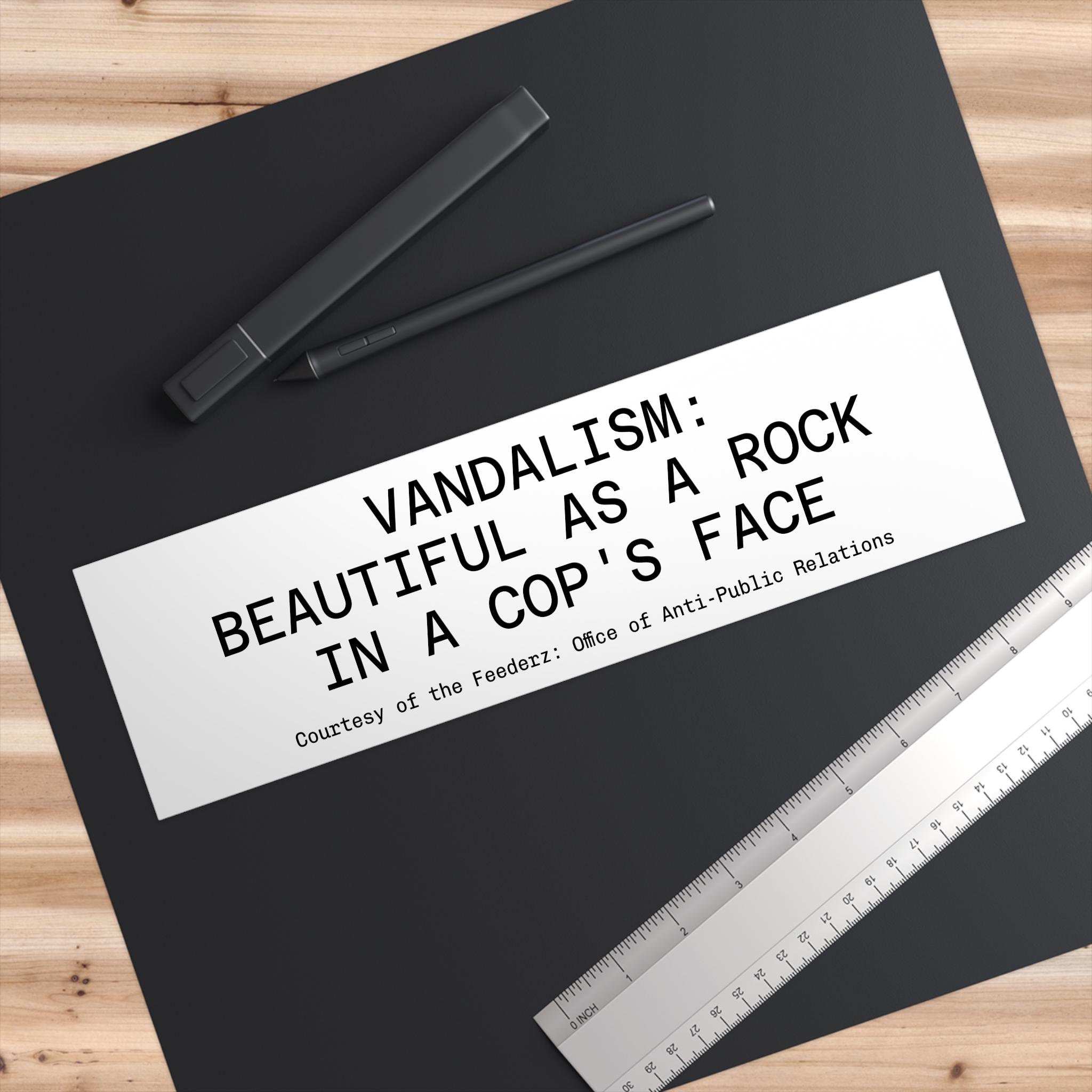 Kurt Cobain Vandalism Sticker, Replica, Vandalism Beautiful as a Rock ...