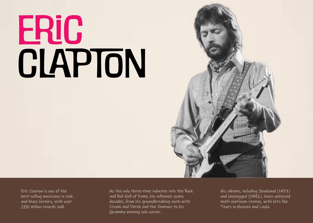 Eric Clapton Poster, Poster, Rock, Fender, Guitar, Eric Clapton, Guitar ...