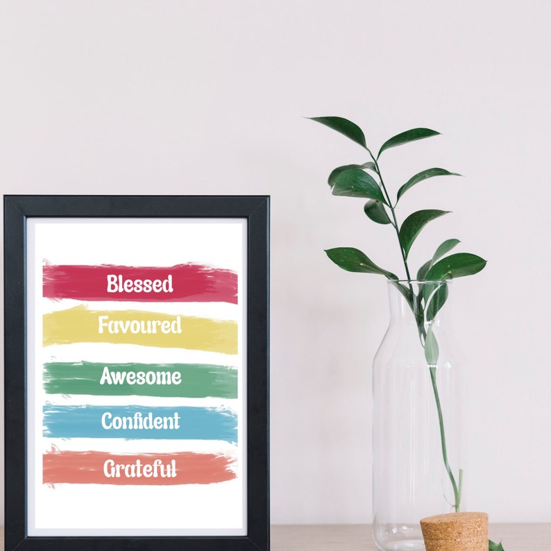 Positive Affirmations Art Print: Inspirational Home Decor (digital ...