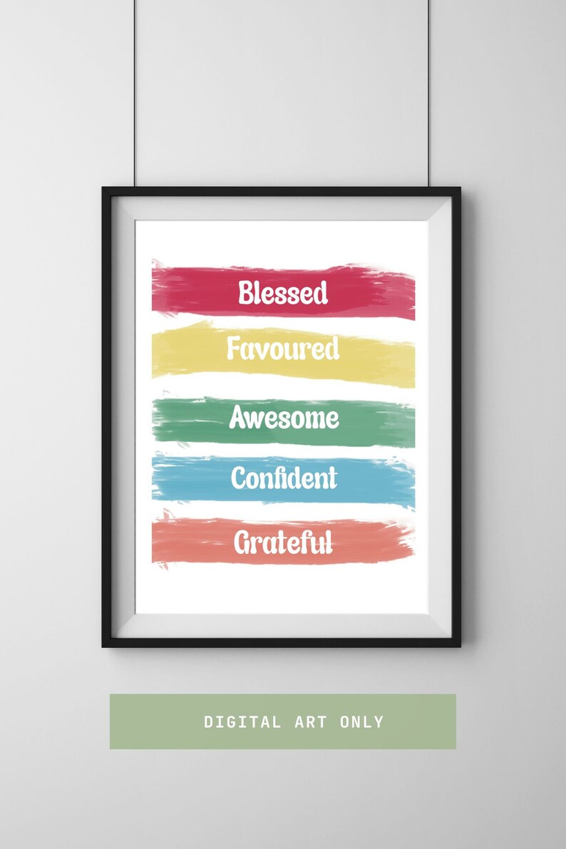Positive Affirmations Art Print: Inspirational Home Decor (digital ...