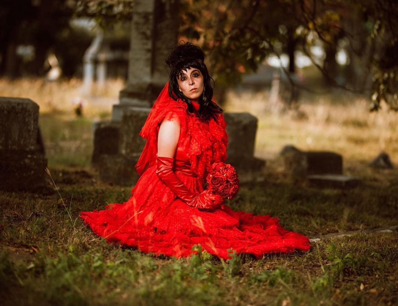 Lydia Gothic Red Wedding Dress, Halloween Costume for Women - Etsy