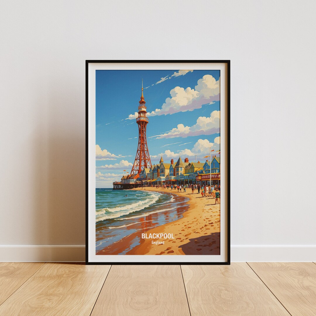 Blackpool England Wall Art Print Blackpool Beach Print, Vintage ...
