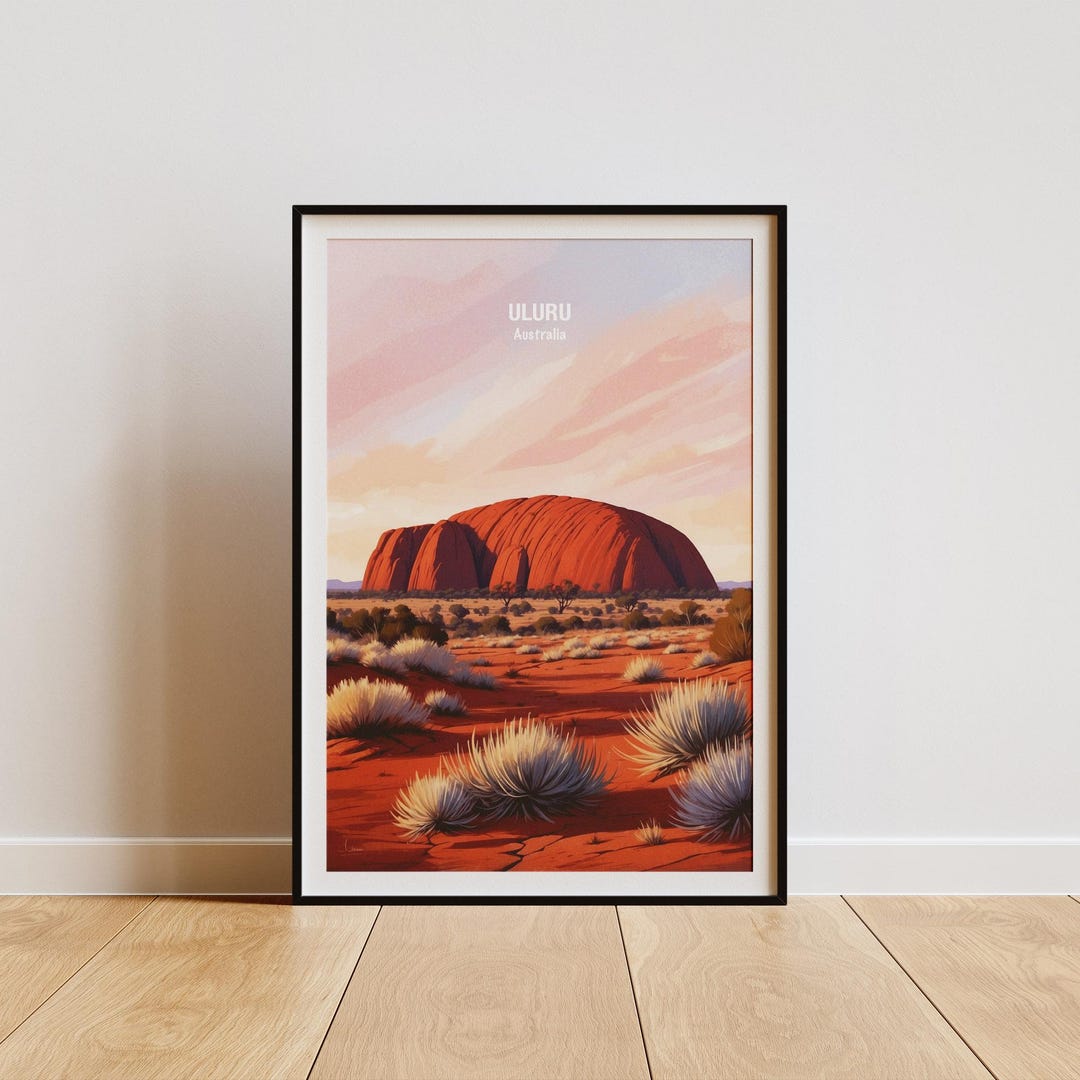 Uluru Australia Wall Art Print - Uluru Print, Uluru Wall Art, National ...