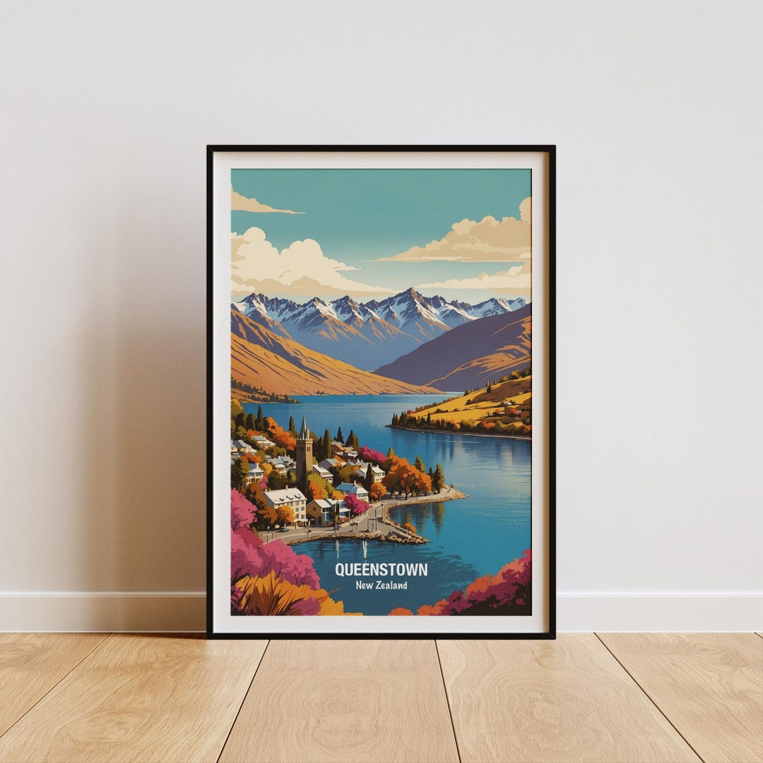 Queenstown New Zealand Travel Poster: Adventure Wall Art - Etsy