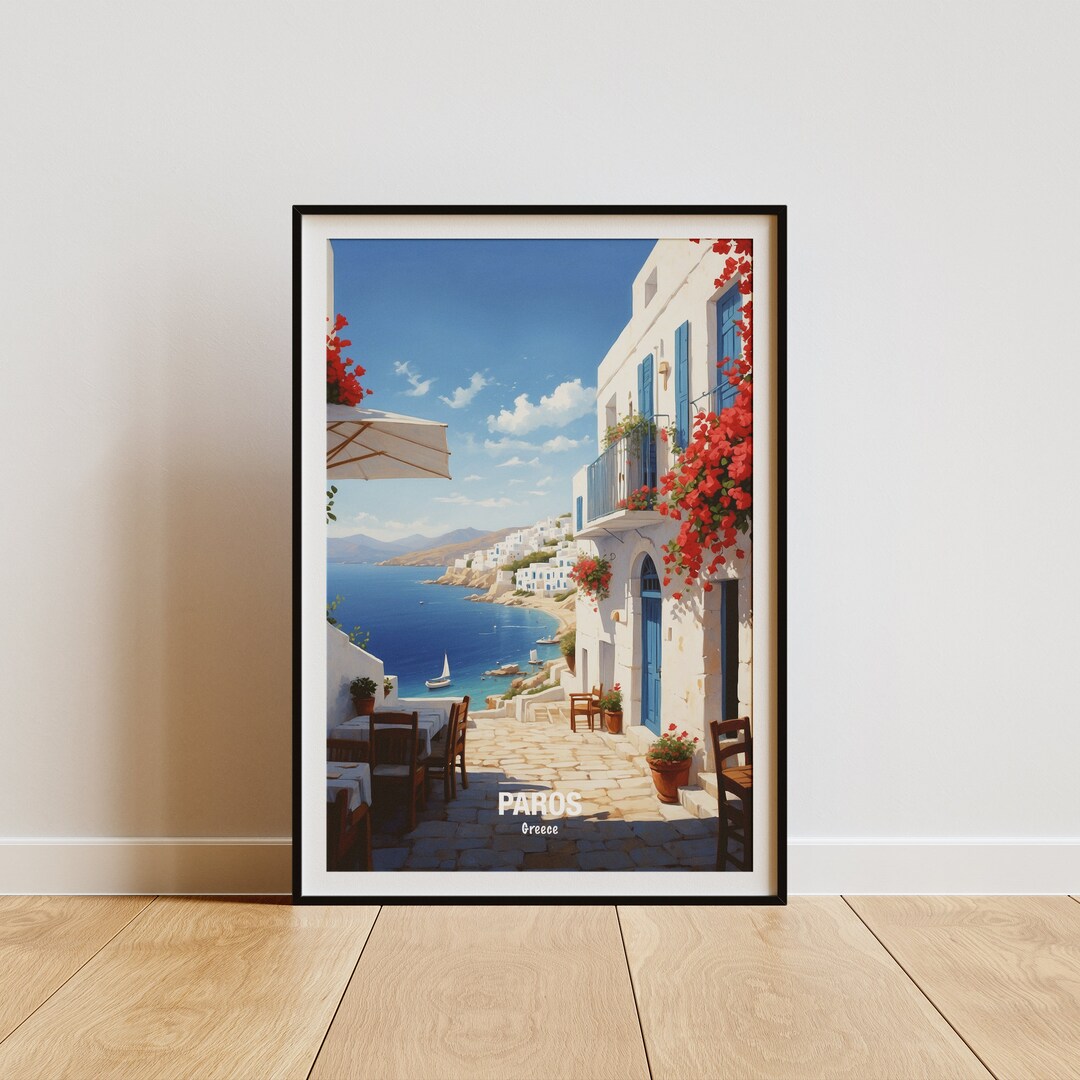 Paros Greece Wall Art Print - Paros Greece Travel Print, Paros Poster ...