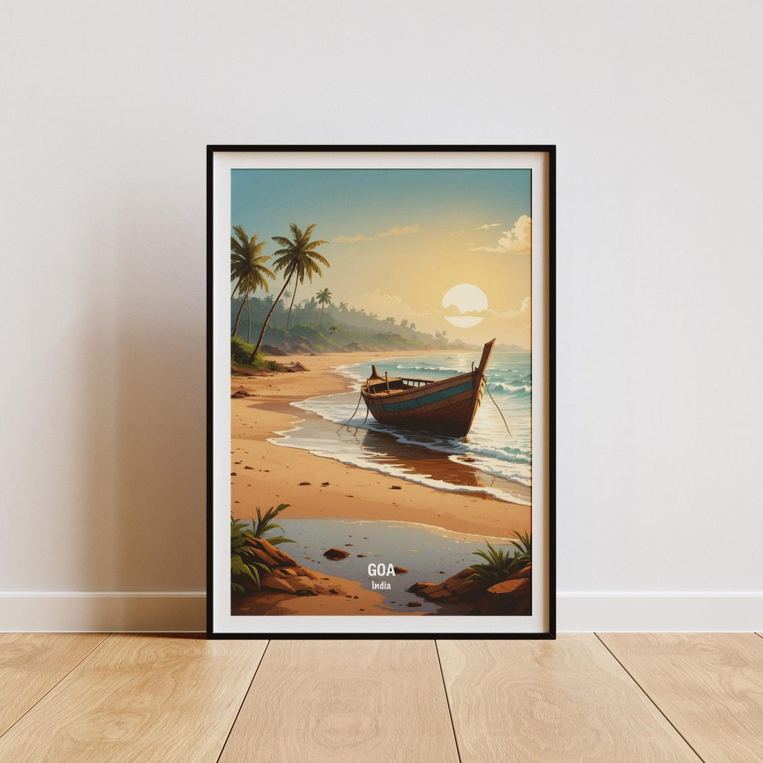 Goa India Wall Art Print - Goa Beach Print, Goa Wall Art, Travel Decor ...
