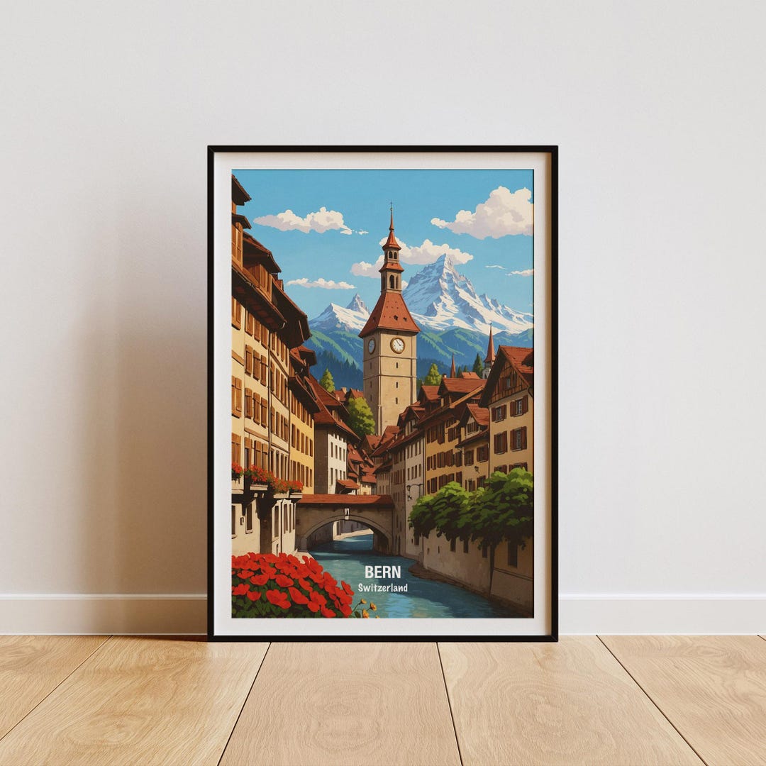 Bern Switzerland Wall Art Print Bern Poster Art, Swiss City Print ...