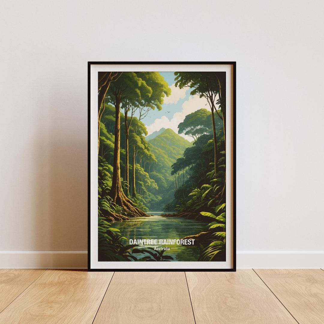 Daintree Rainforest Travel Poster Daintree Rainforest Art Print, Nature ...