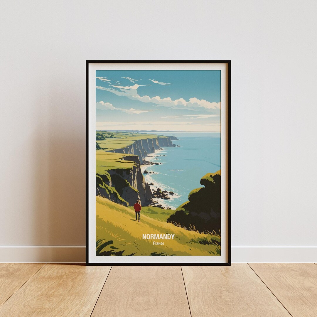 Normandy France Travel Poster Normandy Art Print, Normandy Print ...
