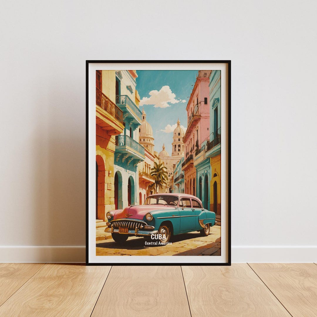 Cuba Wall Art Print Vintage Cuba Art Print, Havana Decor, Caribbean ...