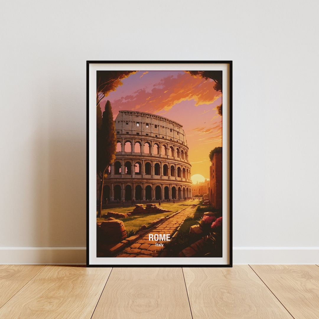 Rome Colosseum Print: Italy Travel Poster - Etsy