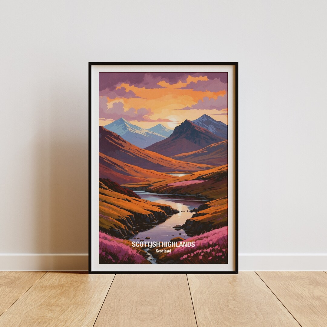 Scottish Highlands Wall Art Print - Scotland Art Print, Highland ...