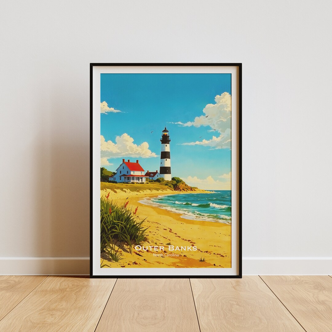 Outer Banks Wall Art Print Outer Banks North Carolina Travel Print ...
