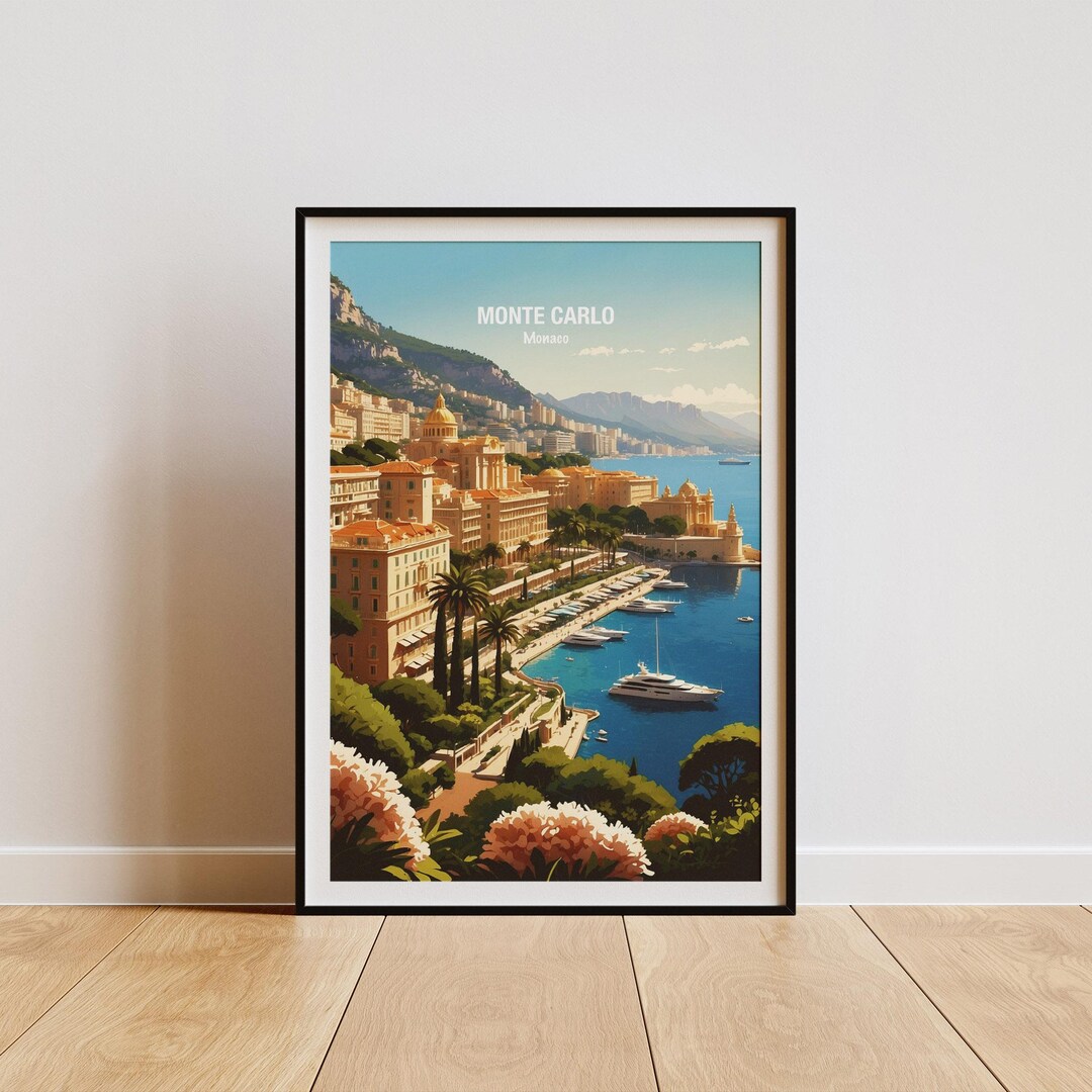 Monte Carlo Monaco Wall Art Print - Monte Carlo Art Print, Monaco Wall ...
