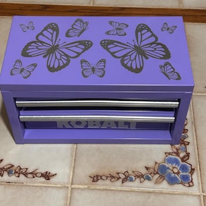 Mini Lavender Toolbox Engraved With Butterflies Kobalt/anniversary ...