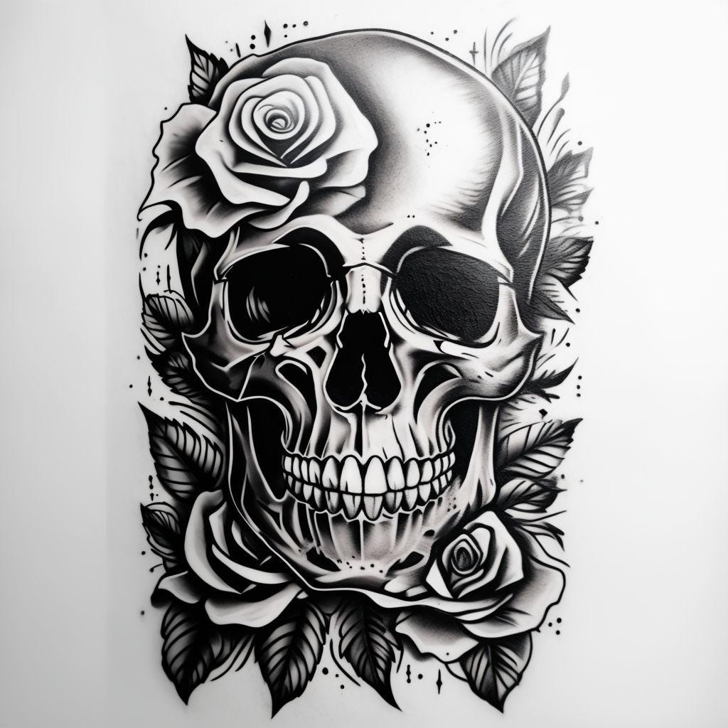 Skulls & Roses Stickers - Etsy