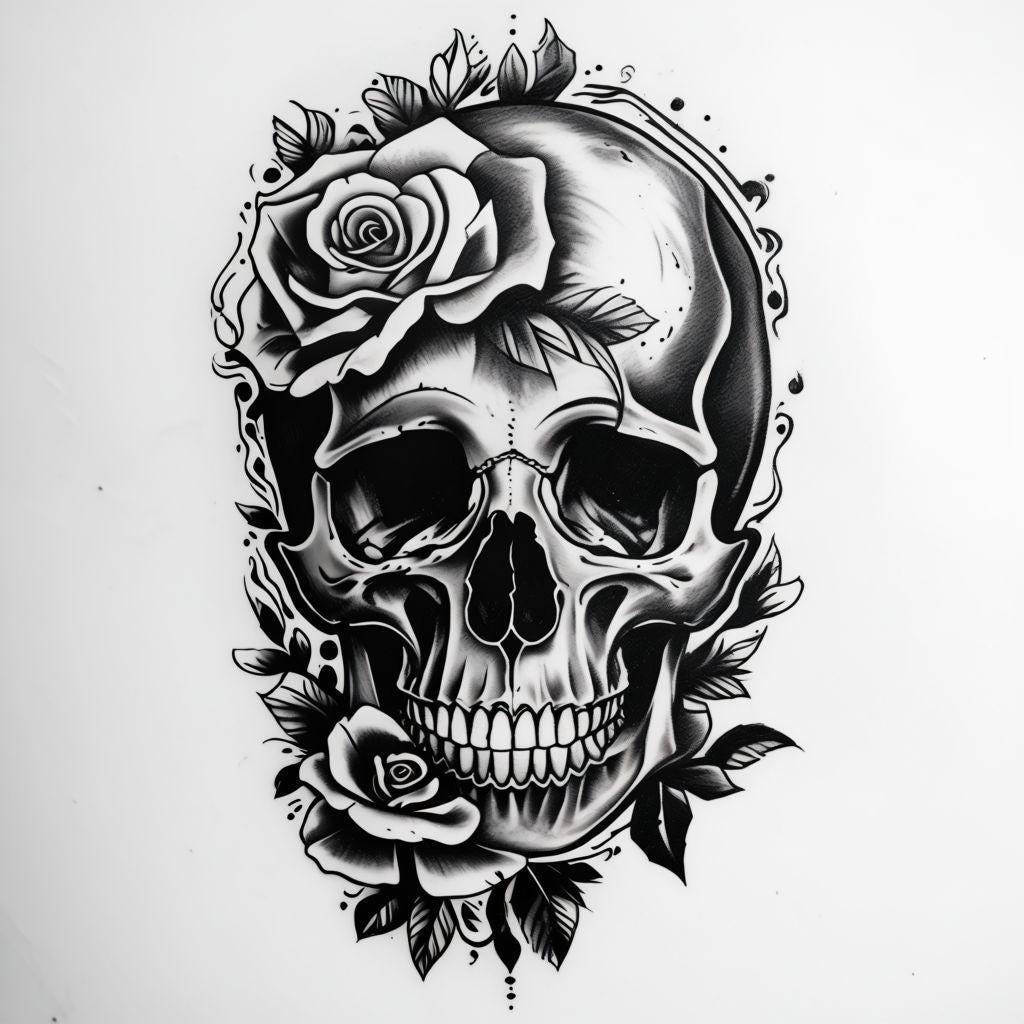 Skulls & Roses Stickers - Etsy
