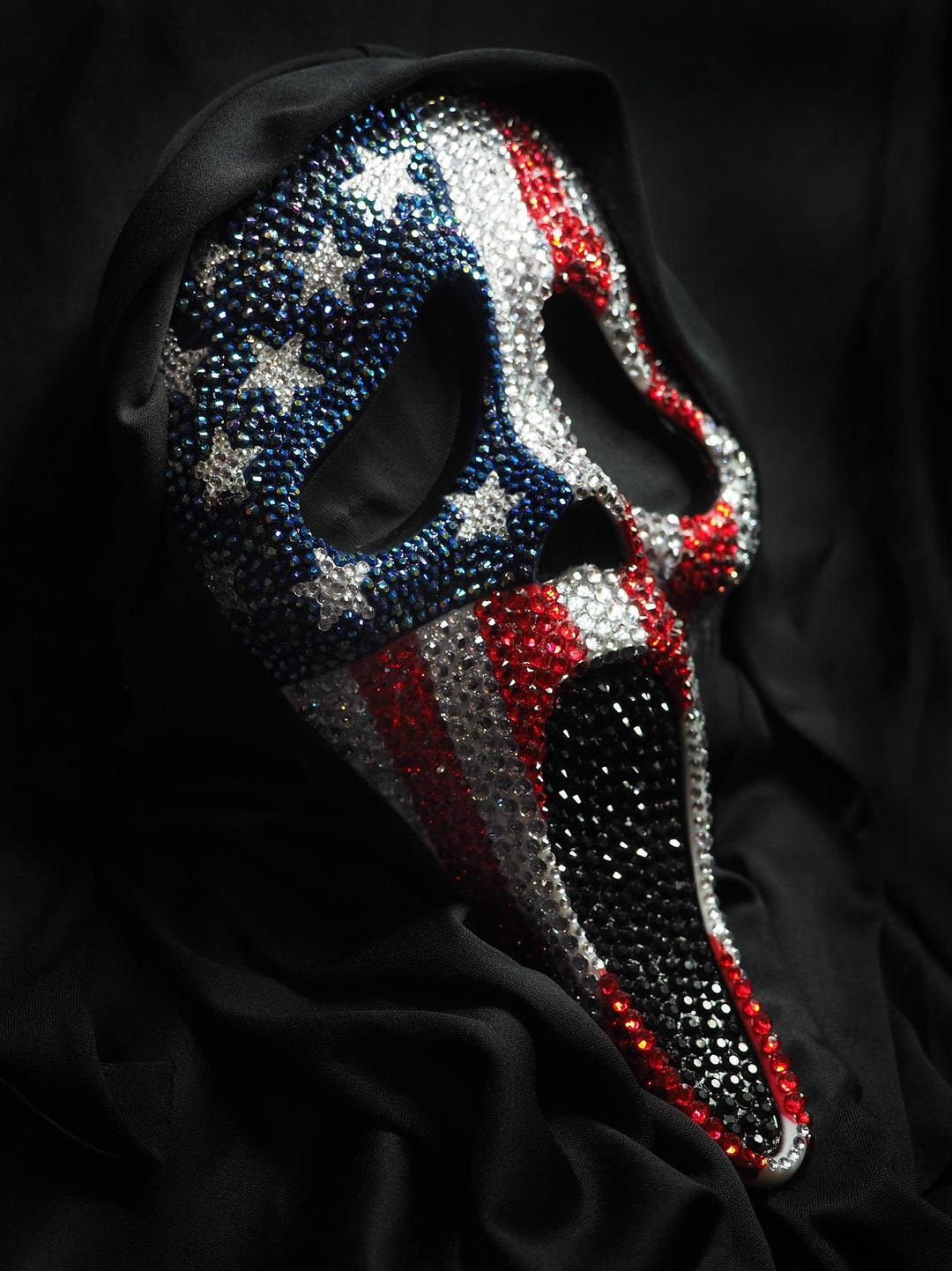 Rhinestone Bedazzled Ghostface Scream Mask - Etsy UK