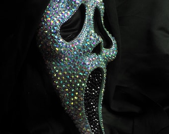 Rhinestone Bedazzled Ghostface Scream Mask - Etsy UK