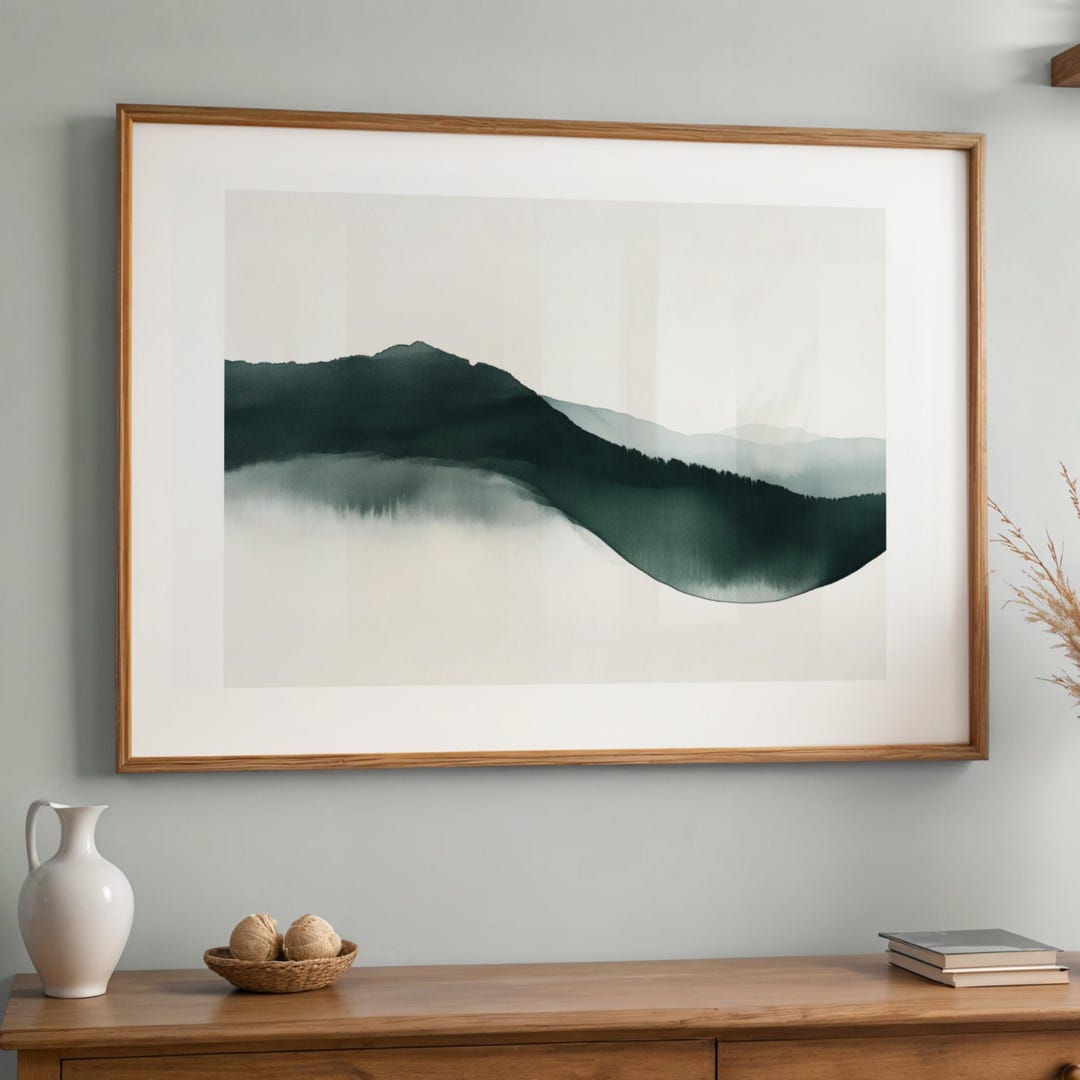 Horizontal Abstract Landscape Print Minimalist Poster, Abstract Nature ...